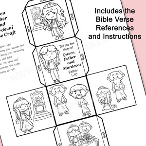 Queen Esther Coloring Cube Craft | Old Testament Scripture Reference ...