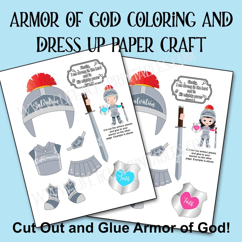 Armor of God Paper Craft: Ephesians 6 Bible Activity (digital Download ...