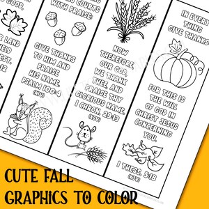 Autumn Thanksgiving Bible Verse Bookmarks: Color & B/W Coloring ...