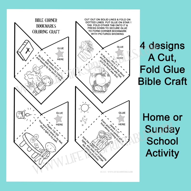 Bible Verse Coloring Bookmarks: Christian Craft Activity (PDF) - Etsy