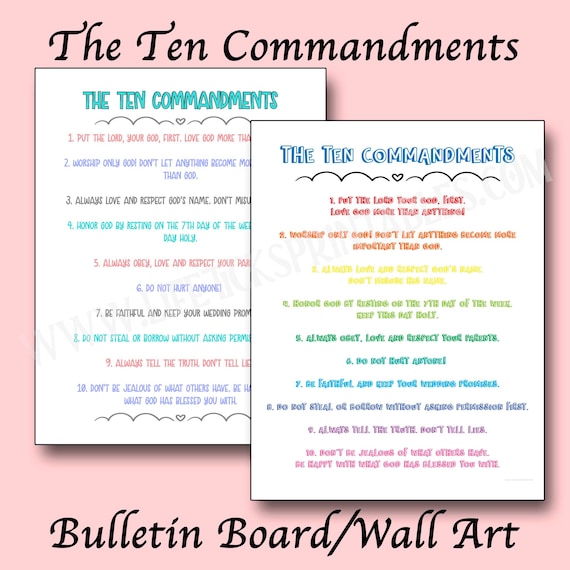 Ten Commandments Bulletin Board Printables 10 Commandments Bulletin