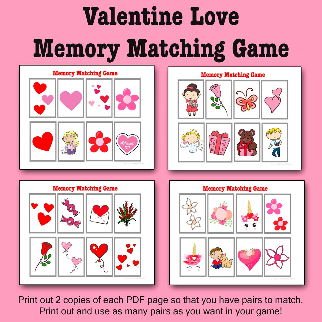 Valentine Memory Matching Game | for All Ages | Fun for Christian Home ...