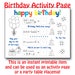 Happy Birthday Math Puzzles Activity Sheet | Party Table Placemat ...