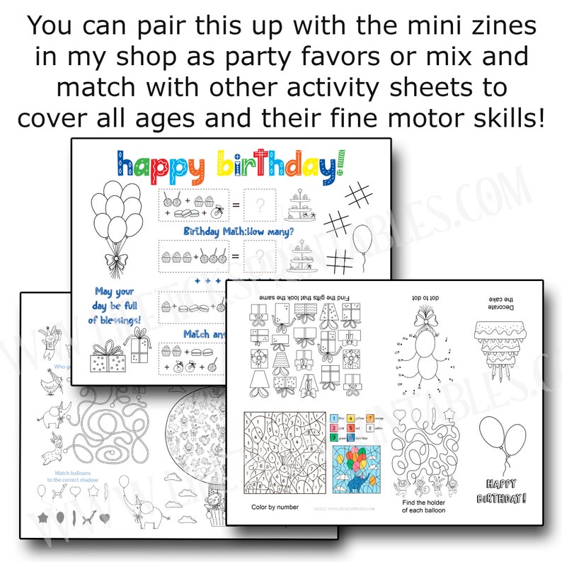 Birthday I SPY Activity Sheet | Party Table Placemat | Birthday Party ...