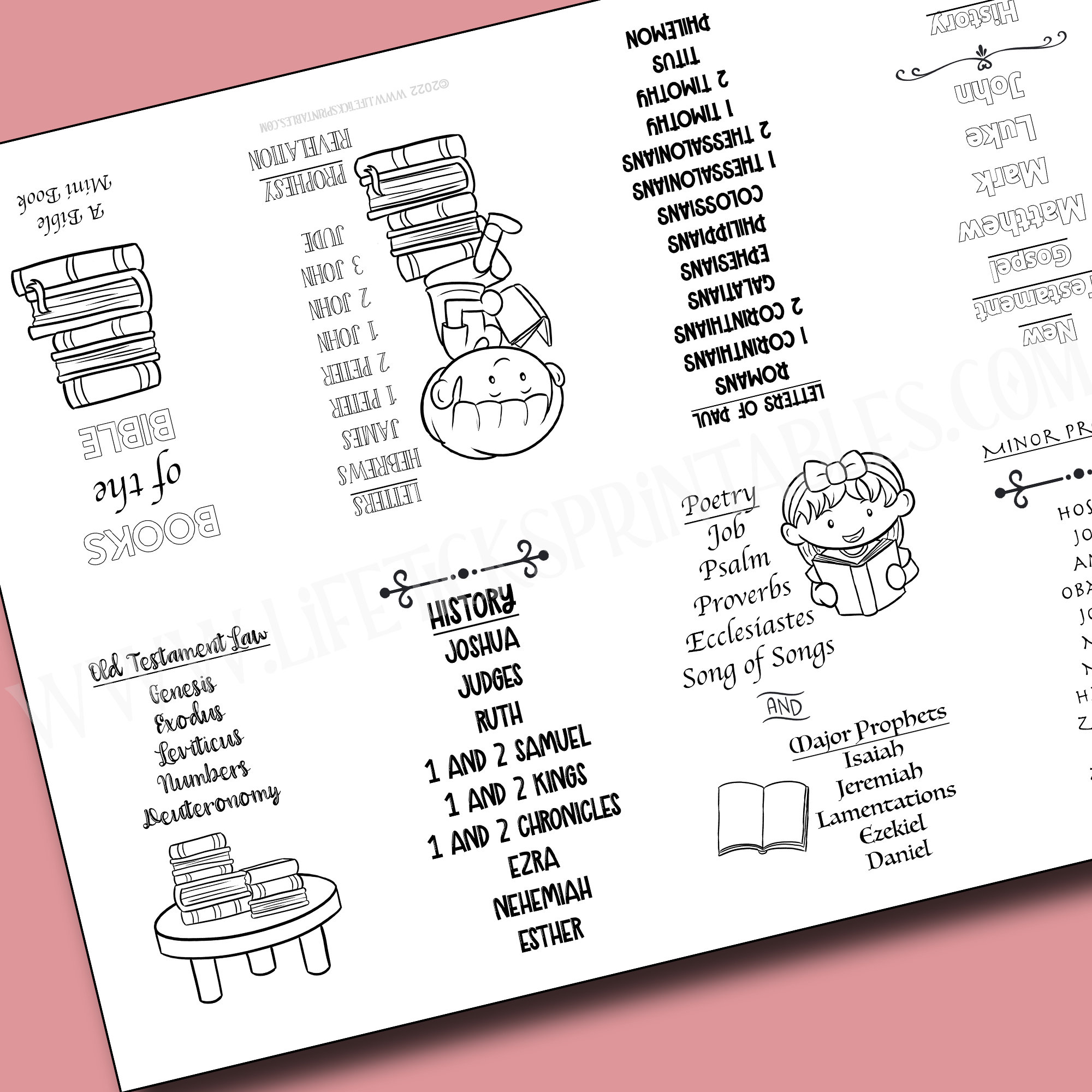 NIV Books of the Bible Mini Coloring Book: Church Sunday School Craft ...