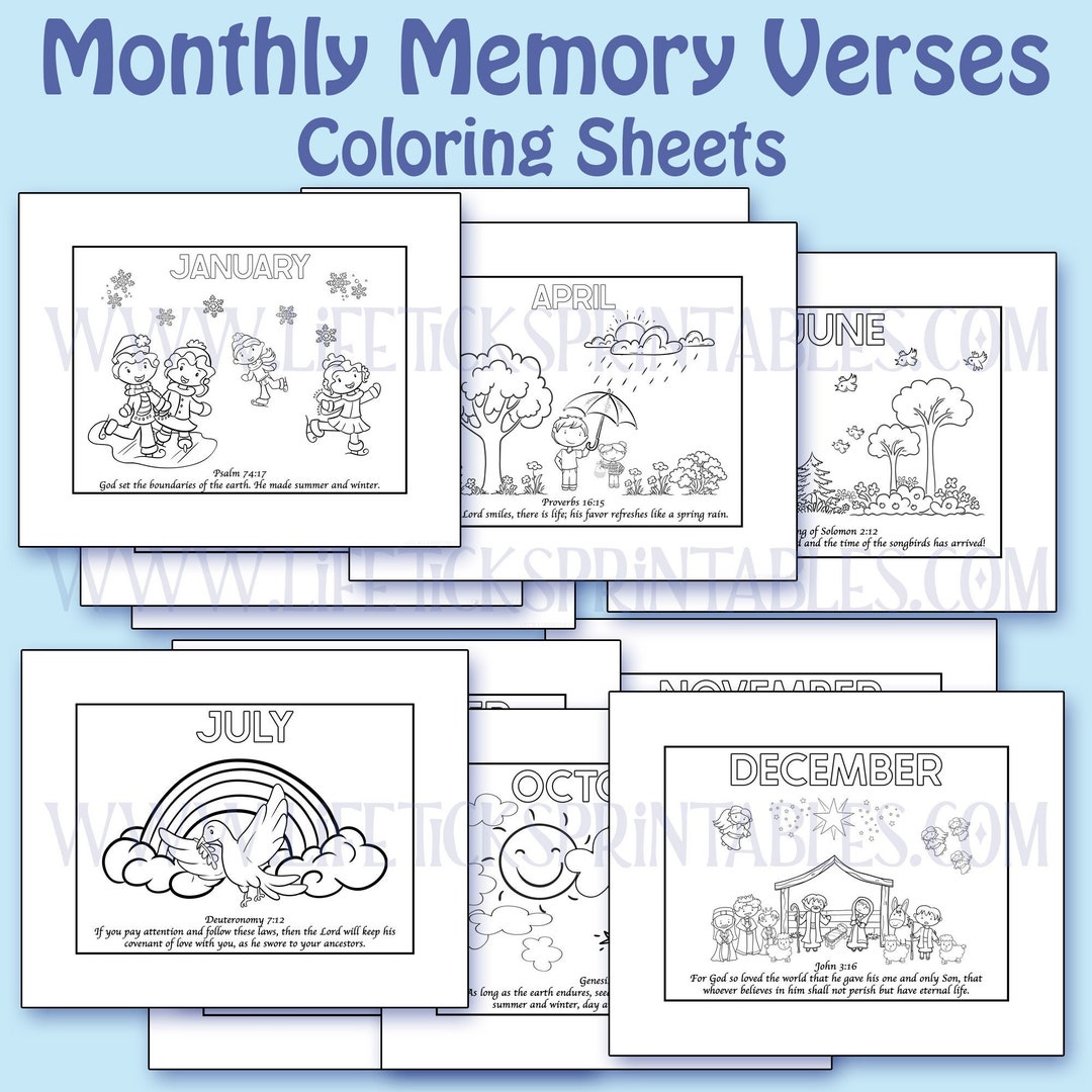 Monthly Memory Verse Coloring Pages | Color the Bible Verse Monthly ...