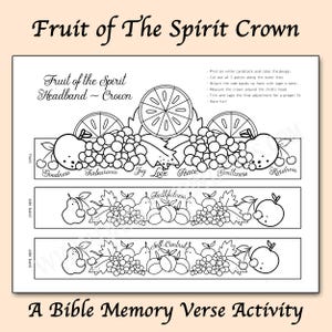 Fruit of the Spirit Crown | Coloring Bible Memory Verse Activity ...