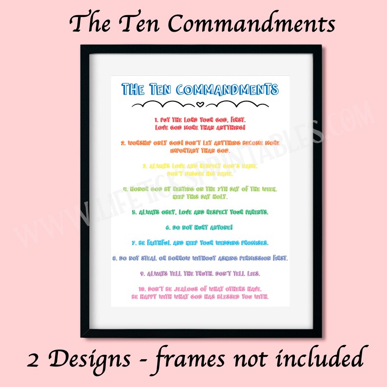 Ten Commandments Bulletin Board & Wall Art: Exodus 20 Printable ...