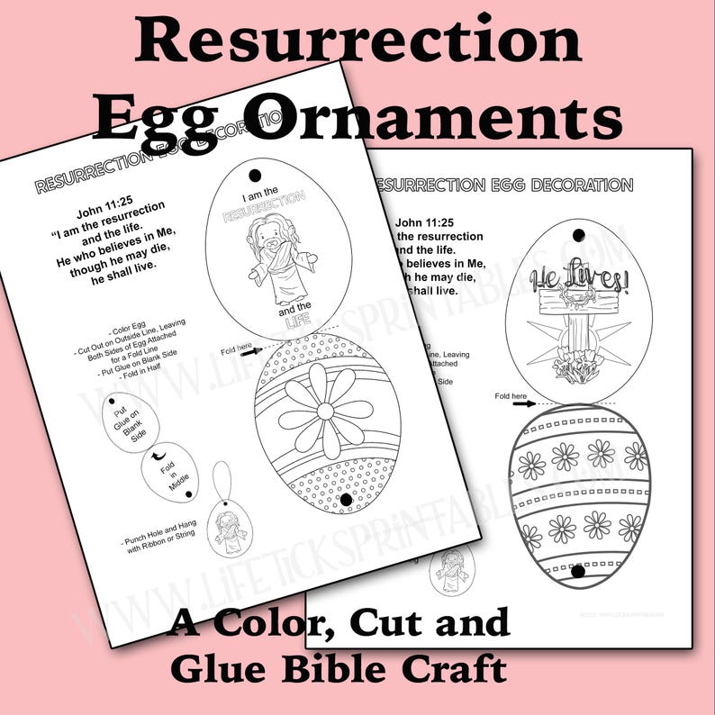 Resurrection Egg Ornament | Easter Coloring Craft | Christian Bible ...