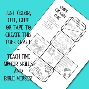 God's Days of Creation Coloring Cube Craft: Sunday School Activity (PDF ...