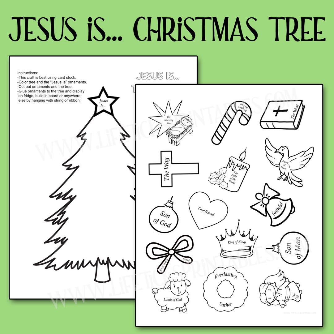 Jesus Is... Christmas Tree Craft: Names for Jesus Sunday School ...