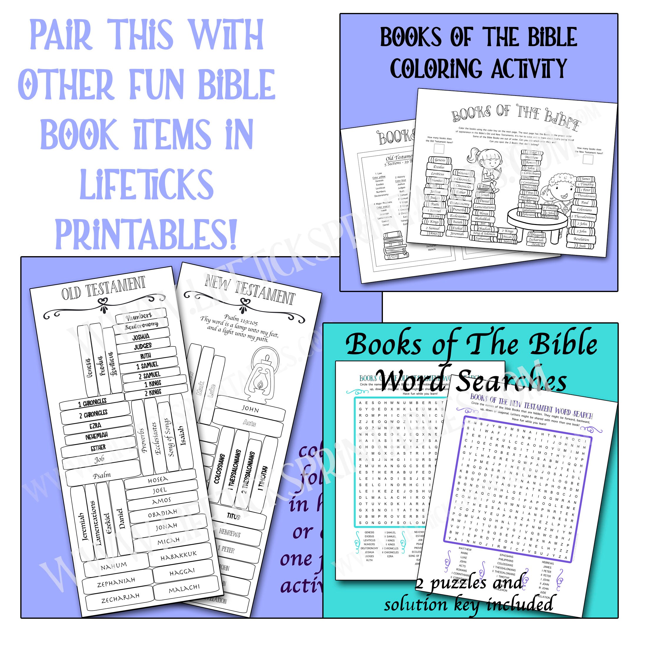 Books of the Bible Coloring Cube Craft: Old and New Testament Activity ...