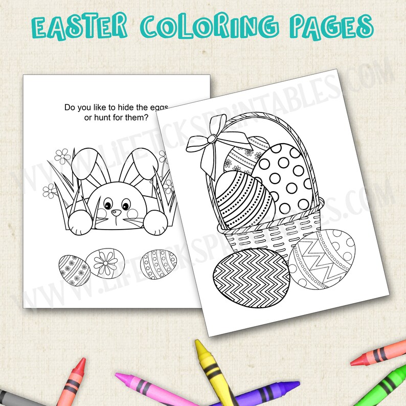 Easter Coloring and Activity Pages Bunnies, Chicks and Easter Egg ...