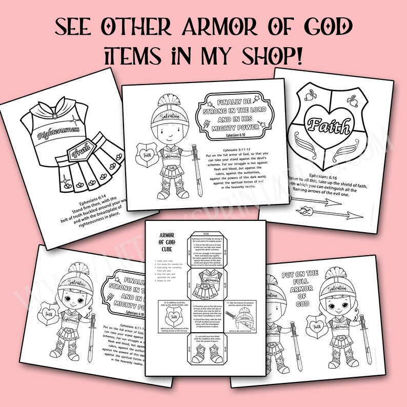 Armor of God Coloring Pages: Ephesians 6 Bible Activity (PDF) - Etsy