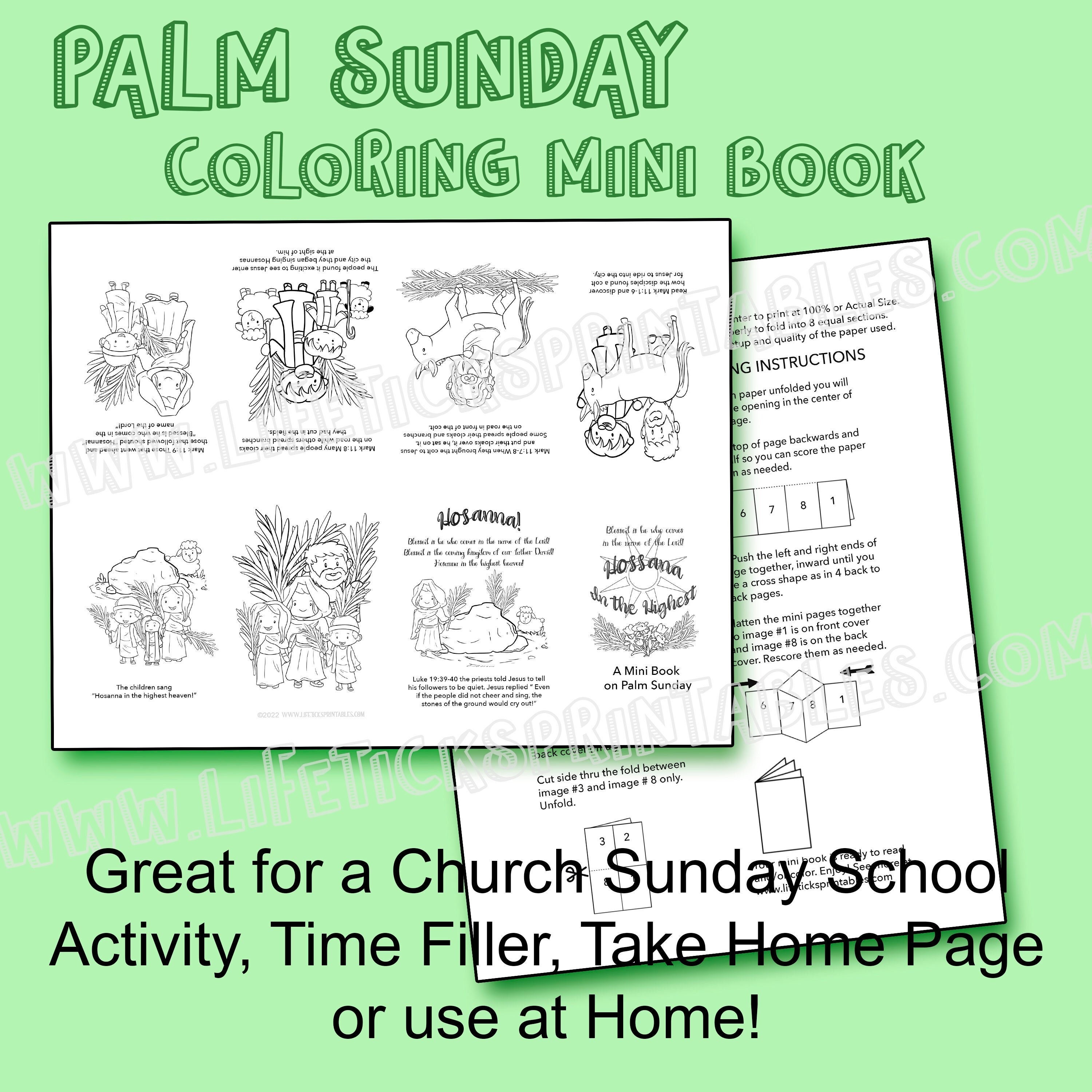 Palm Sunday Mini Coloring Book for Holy Week Sunday School Mini Zine A ...