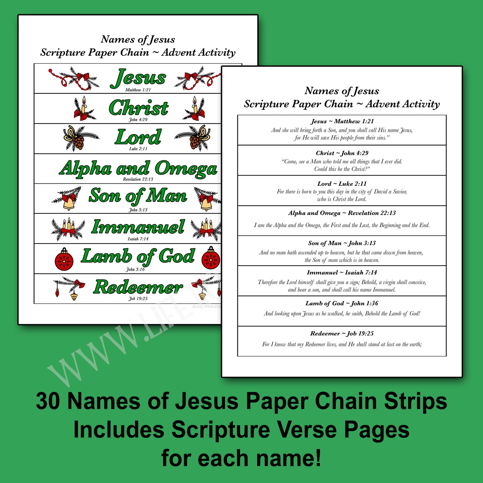 The Names of Jesus Paper Chain Craft | Christmas Decoration Doubles as ...
