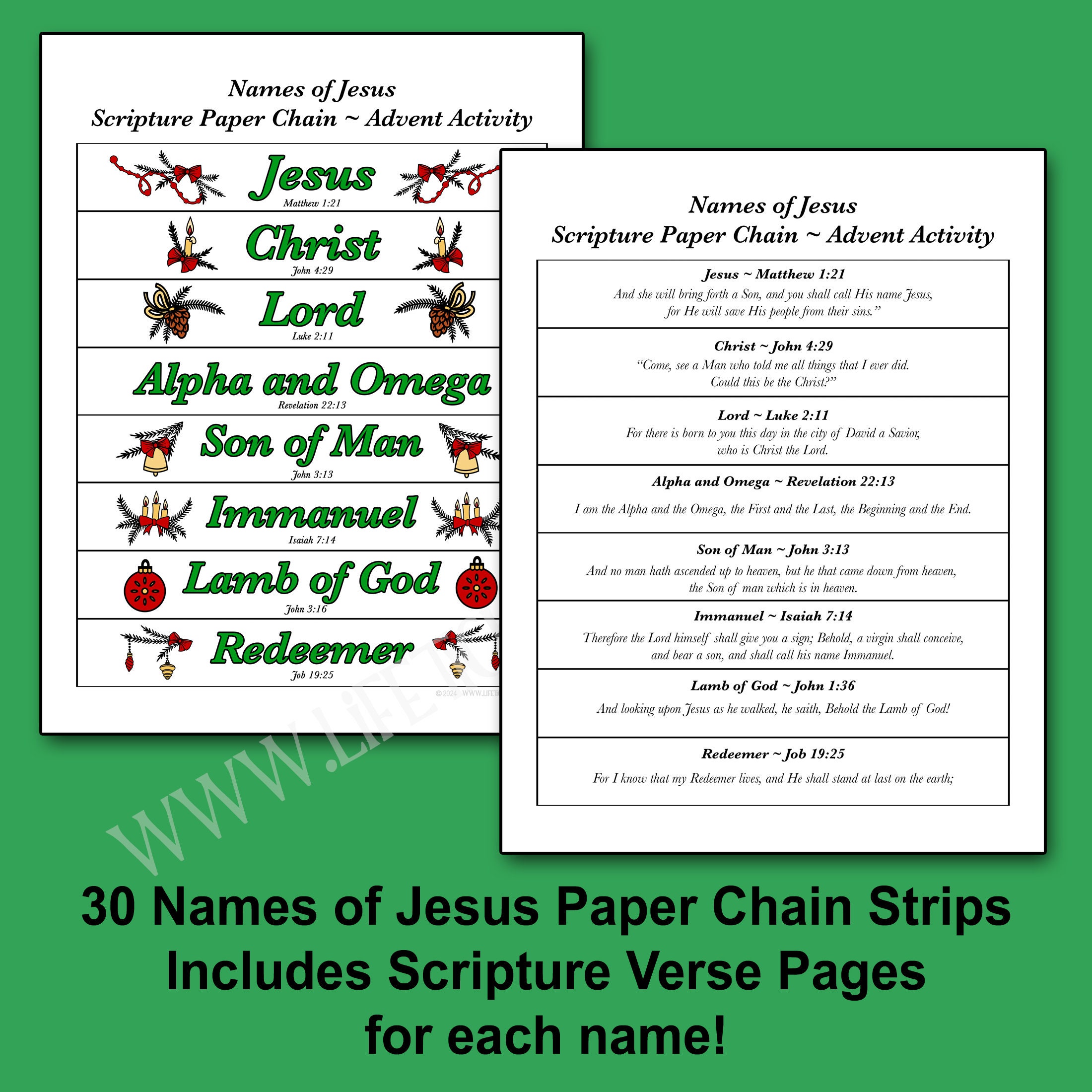 The Names of Jesus Paper Chain Craft | Christmas Decoration Doubles as ...