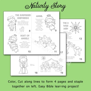 The Nativity Story Book Craft | Bible Coloring & Bible Memory Verse ...