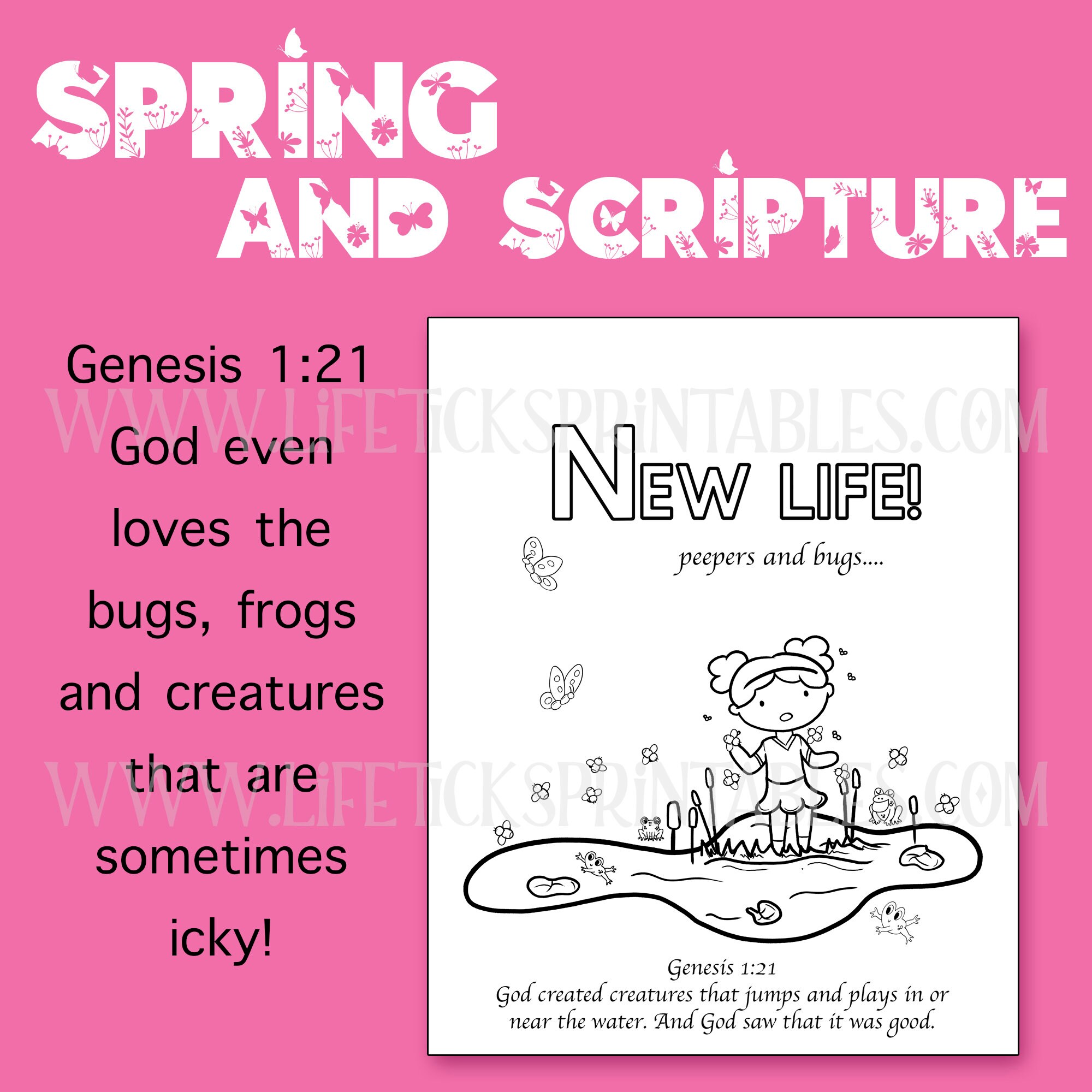 5 Spring Coloring Pages Coloring Sheets With Bible Memory Verses ...