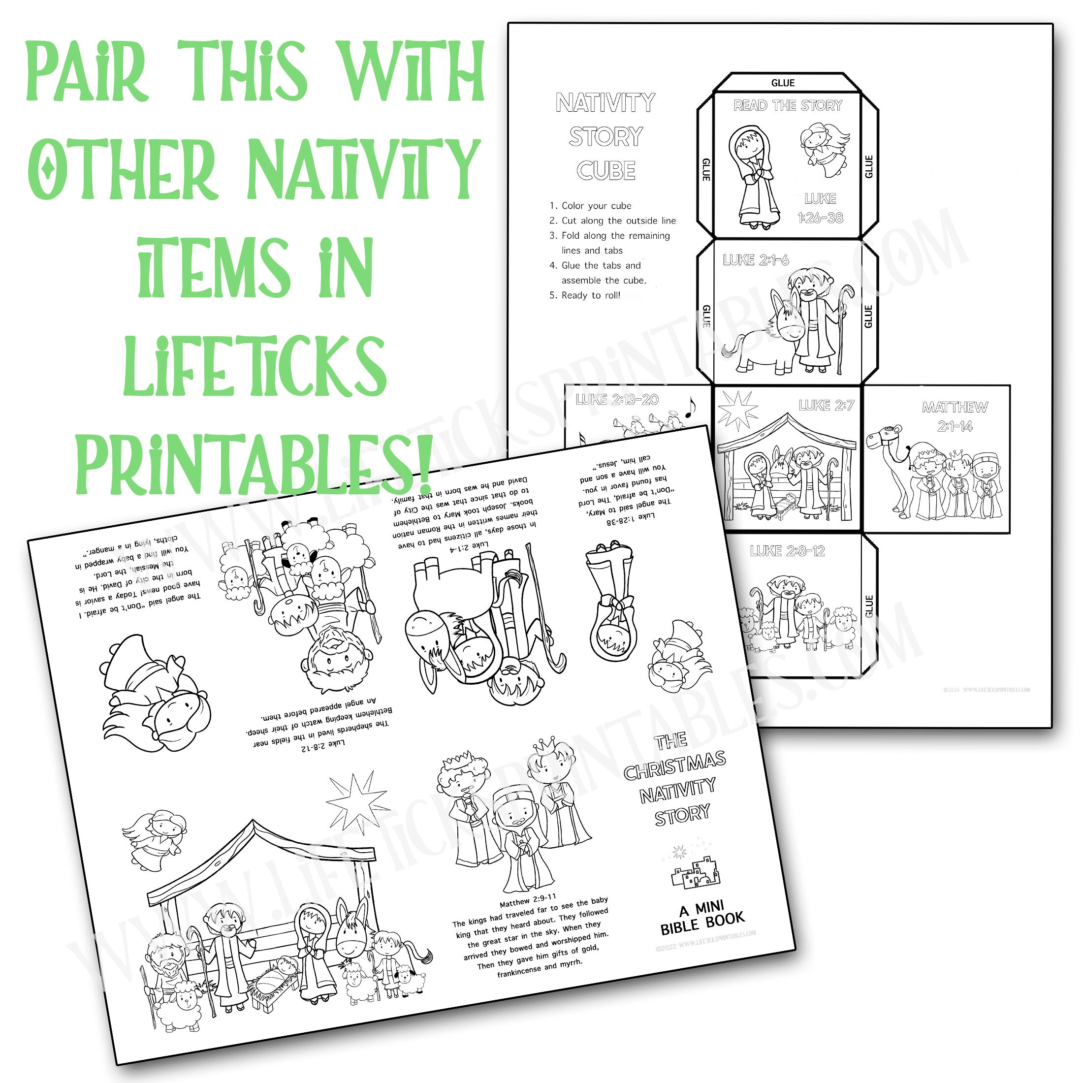 Christmas Story Advent Coloring Calendar: Bible Character & Verse 25 ...