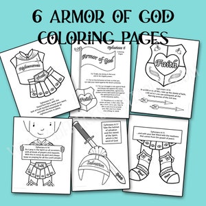 Ephesians 6 Armor of God | 6 Bible Coloring Pages | Home School, VBS ...