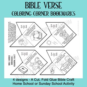 Bible Verse Coloring Bookmarks: Christian Craft Activity (PDF) - Etsy