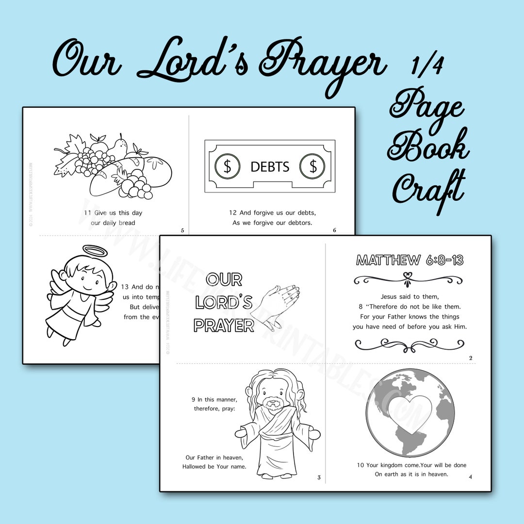 Our Lord's Prayer Book Craft Christian Bible Coloring Activity Home ...