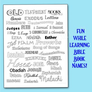 KJV and NIV Books of the Bible Coloring Pages | Bible Learning Activity ...