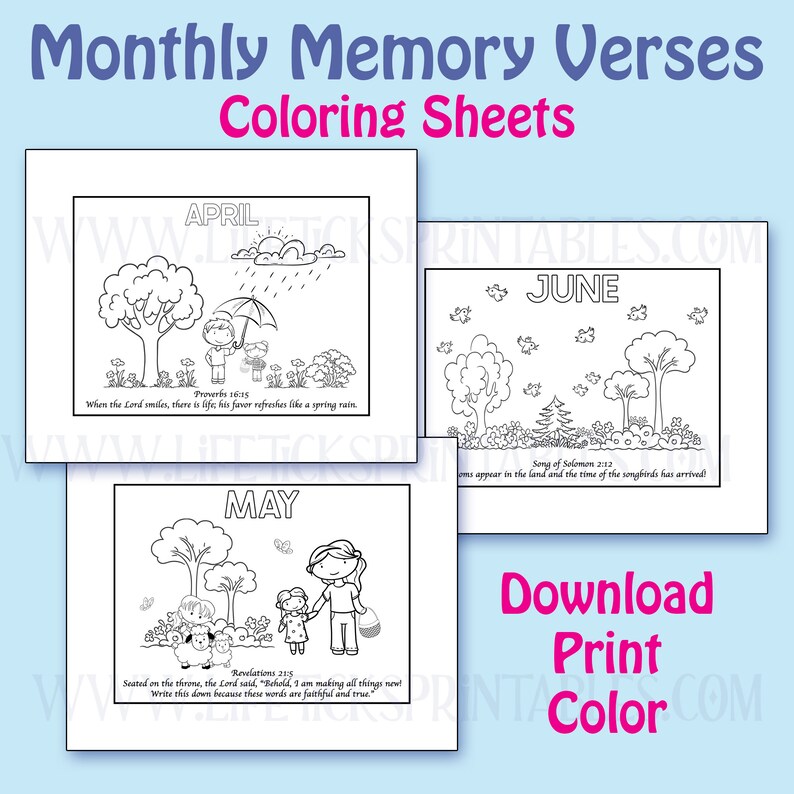 Monthly Memory Verse Coloring Pages | Color the Bible Verse Monthly ...
