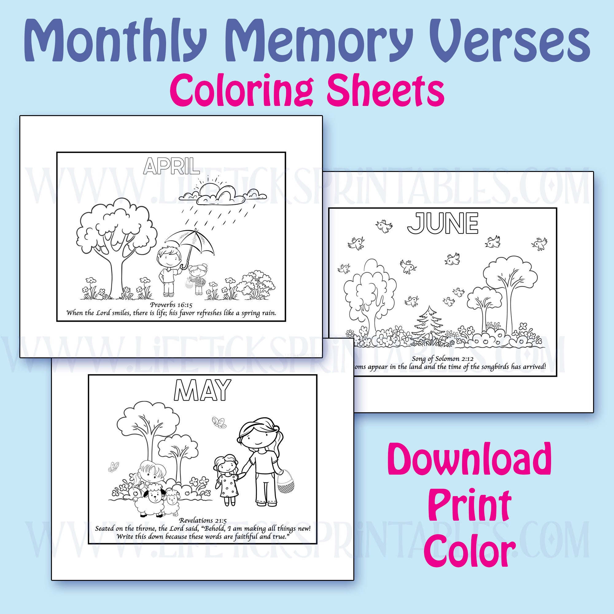 Monthly Memory Verse Coloring Pages | Color the Bible Verse Monthly ...