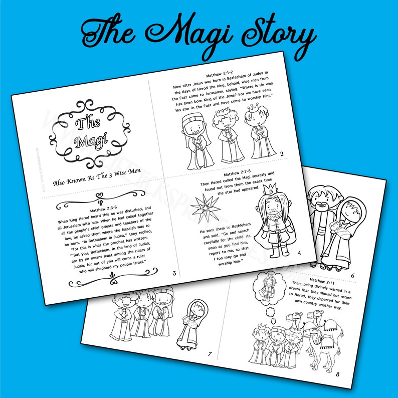 The Magi Small Book Craft: the 3 Wise Men Coloring & Bible Verse ...