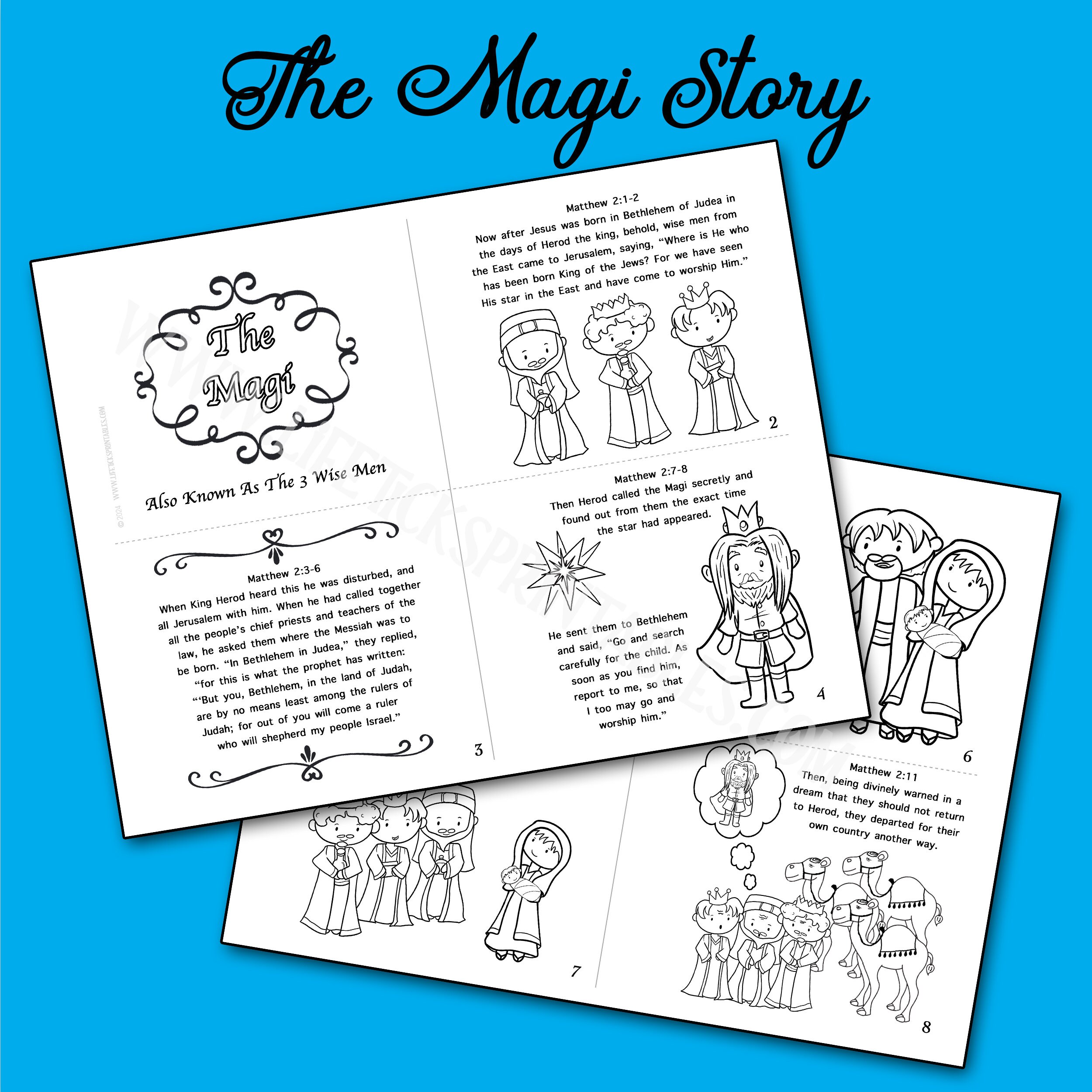 The Magi Small Book Craft: the 3 Wise Men Coloring & Bible Verse ...