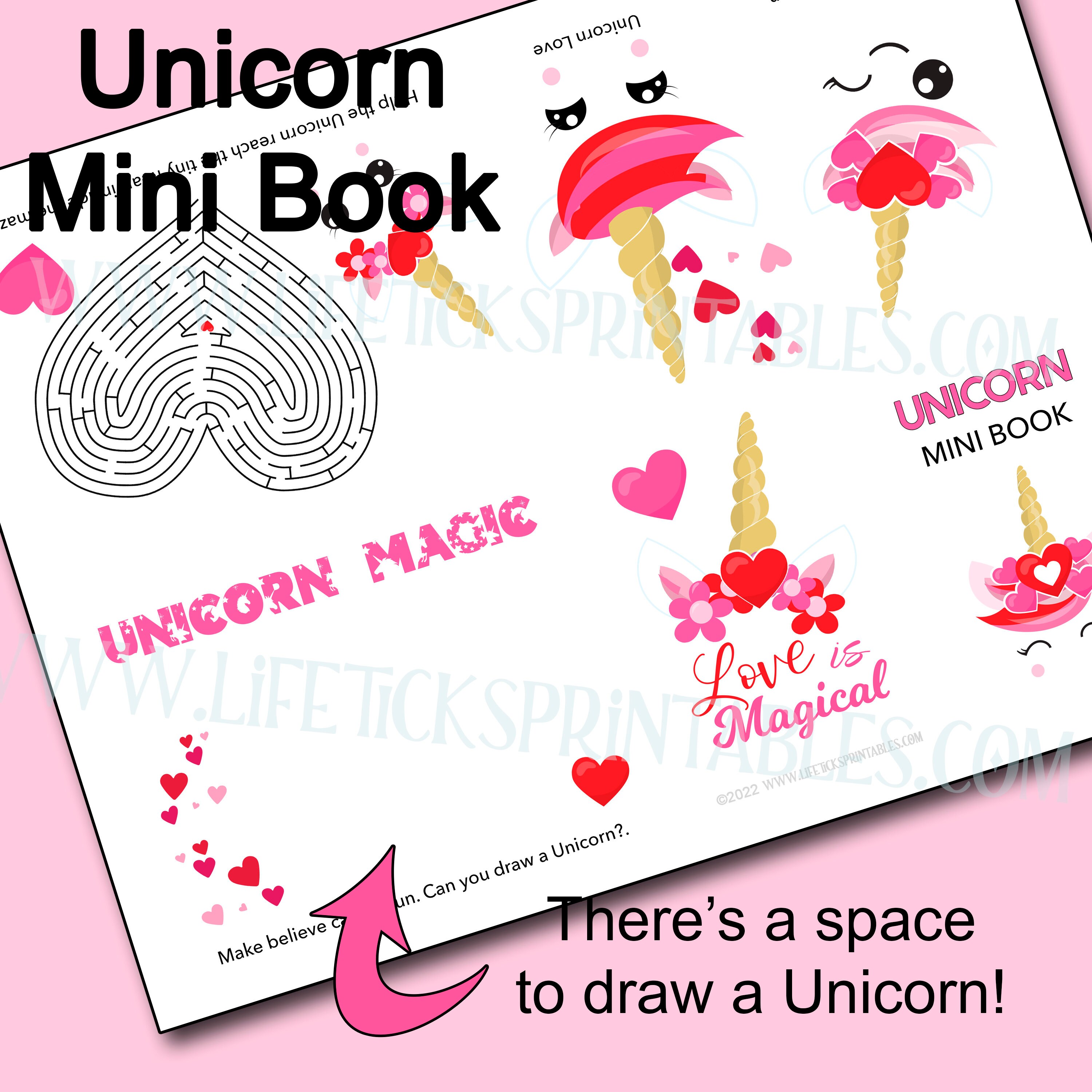 Pretty Unicorn Mini Zine Unicorn Mini Book Activity Includes Drawing ...