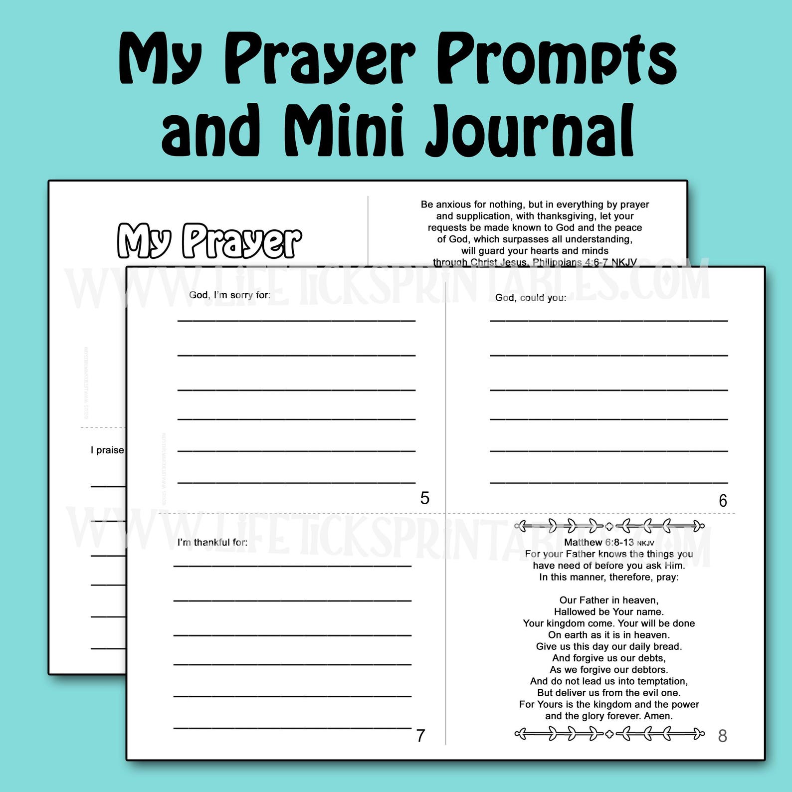 My Prayer Prompts and Journal | Religious Small Book Craft | Coloring ...