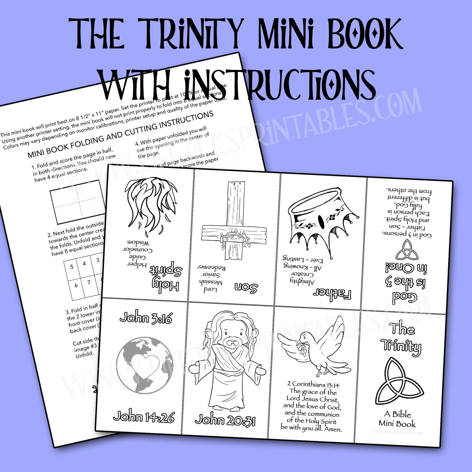 The Trinity Mini Coloring Book: Bible Verse Sunday School Activity (PDF ...