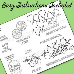 Fruit of the Spirit: Mini Coloring Book Bible Verse Craft (PDF) - Etsy