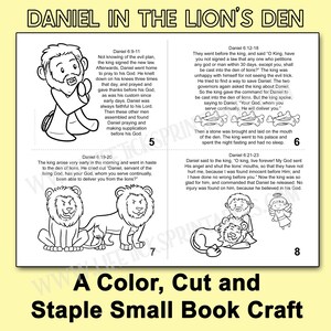 Daniel and the Lion's Den: Small Coloring Book Craft (PDF Download) - Etsy