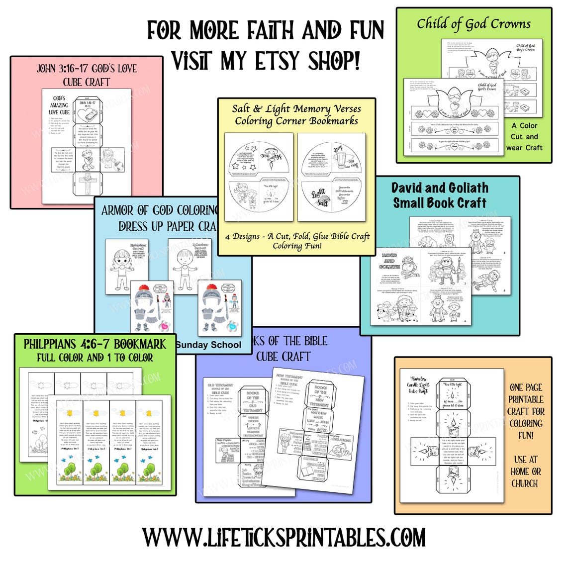 Books of the Bible Coloring Cube Craft: Old and New Testament Activity ...