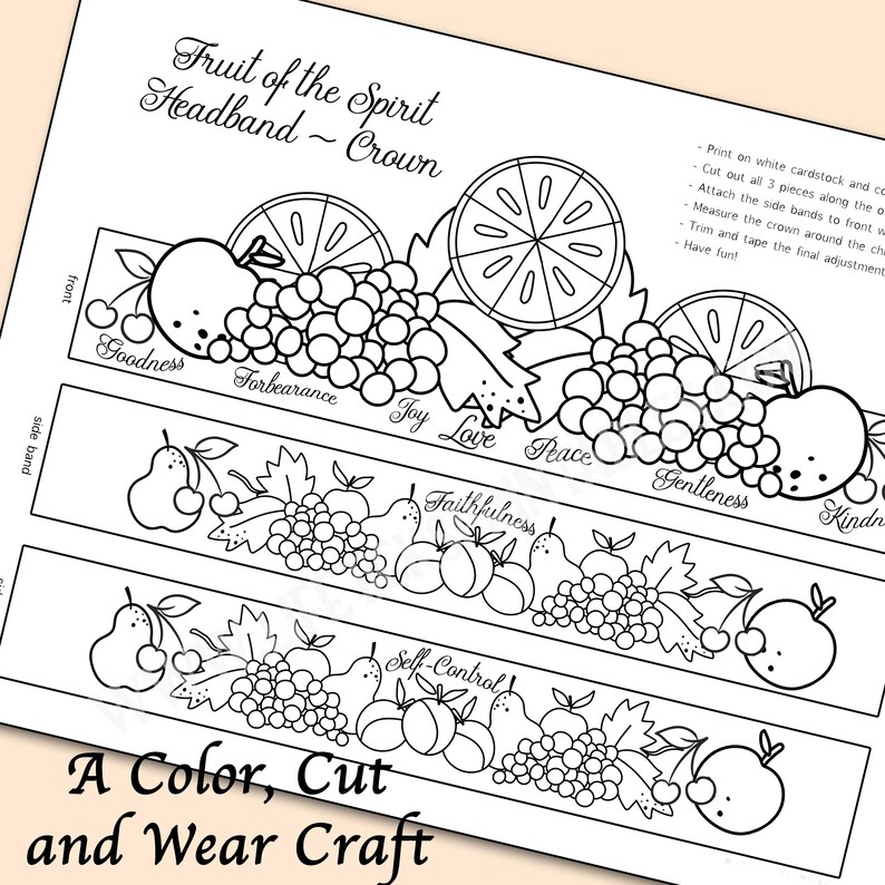 Fruit of the Spirit Crown | Coloring Bible Memory Verse Activity ...