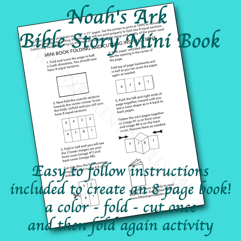 Noah Mini Coloring Book Mini Zine Gods Rainbow Promise to Noah in ...