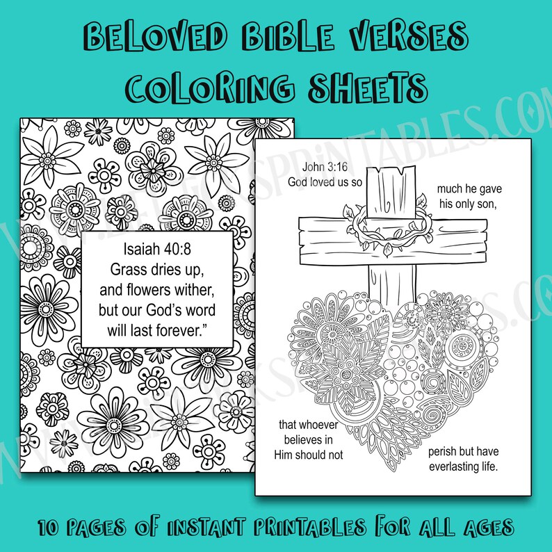Bible Verse Coloring Pages: Sunday School Activity (digital Download ...