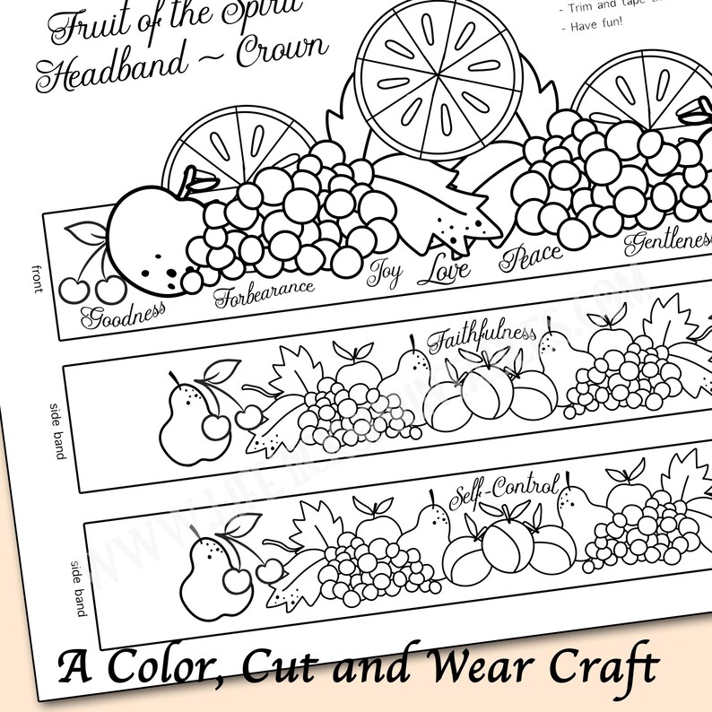 Fruit of the Spirit Crown | Coloring Bible Memory Verse Activity ...