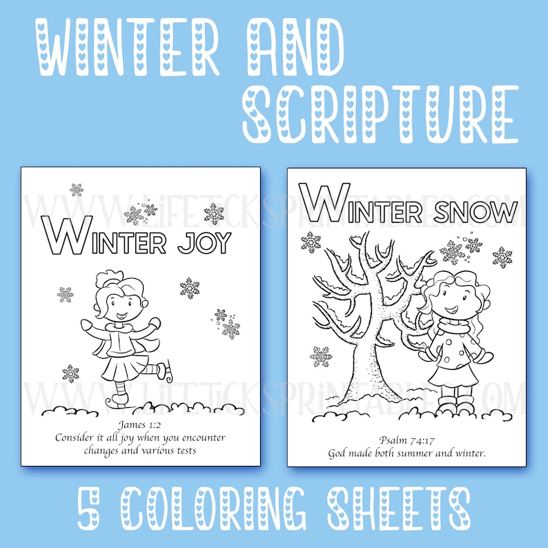 5 Winter Coloring Pages | Coloring Sheets With Bible Memory Verses ...