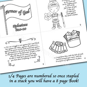Ephesians 6 Armor of God | A Bible Coloring Craft Small Book Creation ...
