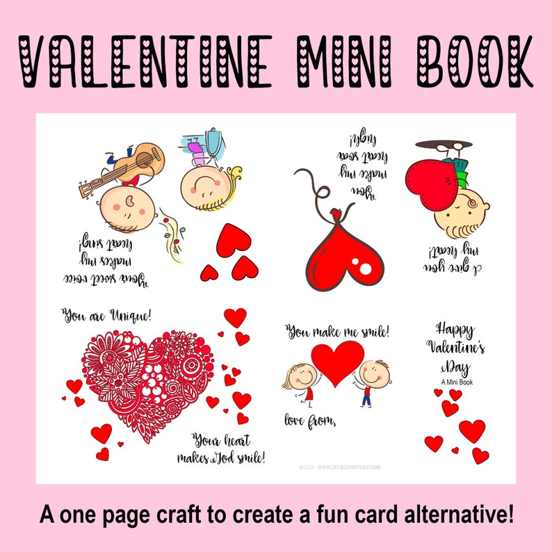 Valentine Mini Zine - Mini Book | A Colorful, Folding, Cutting Activity ...