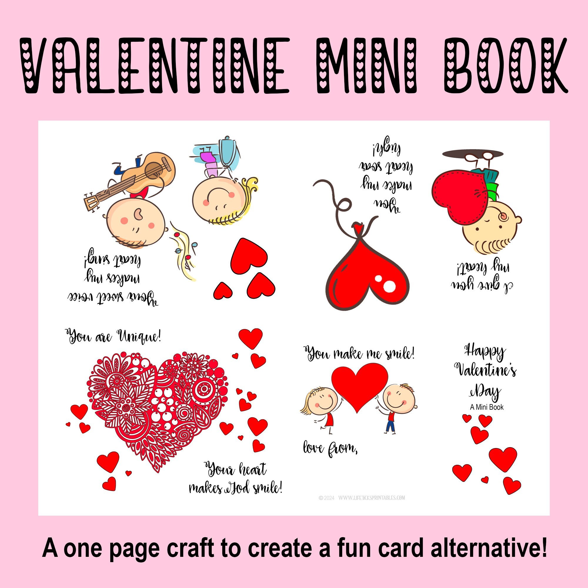 Valentine Mini Zine Mini Book A Colorful, Folding, Cutting Activity A ...