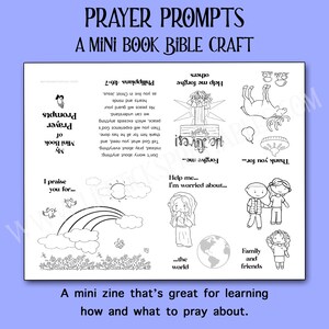 Prayer Prompts Mini Coloring Book- Mini Zine | Easy One Page Craft ...
