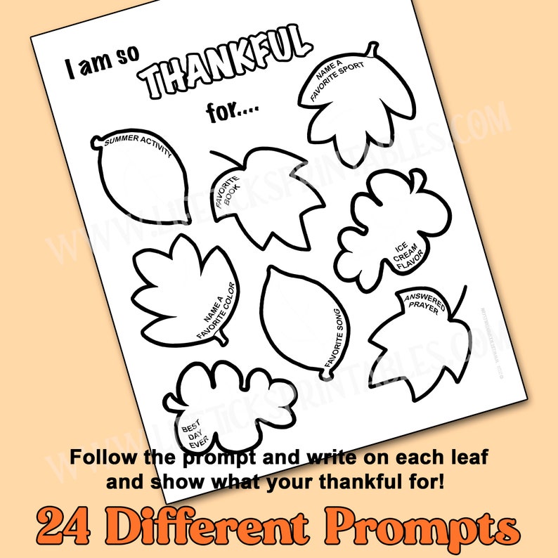 Thankful Leaves Craft: Counting Blessings Activity Pages (PDF Download ...