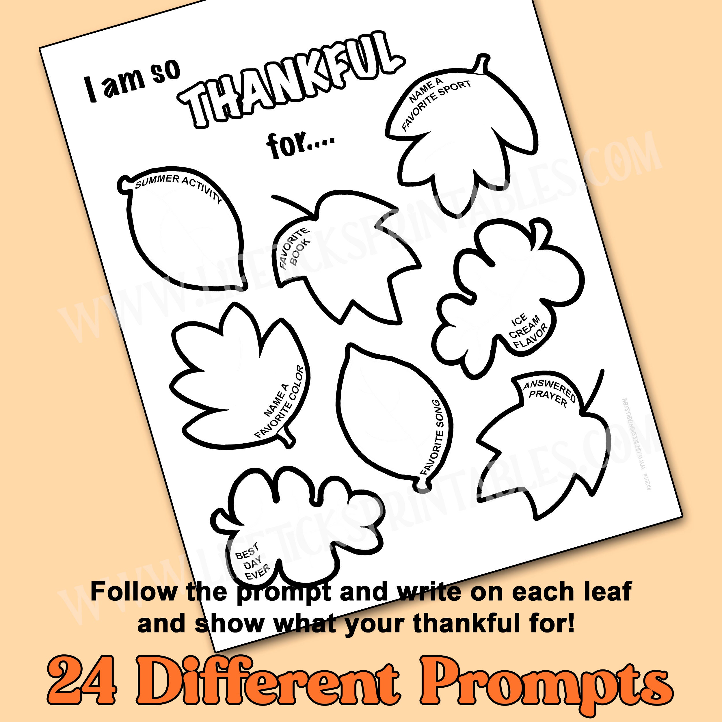 Thankful Leaves Craft Thanksgiving Dinner Activity Home, Church School ...