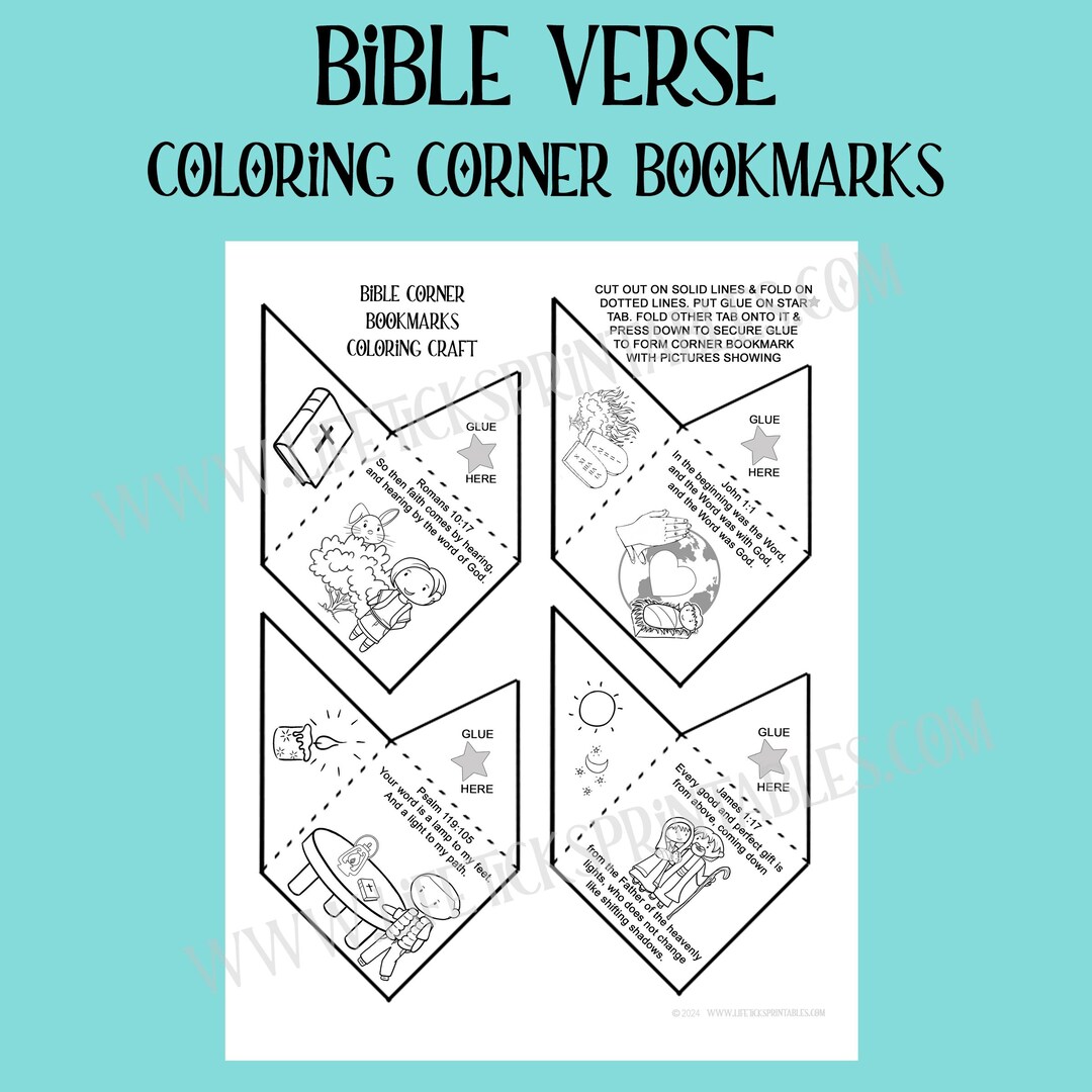 Bible Verse Coloring Bookmarks: Christian Craft Activity (PDF) - Etsy